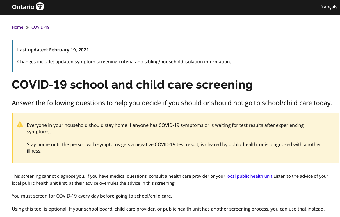 New School and Provincial Screening Tool - Lockerby Composite School